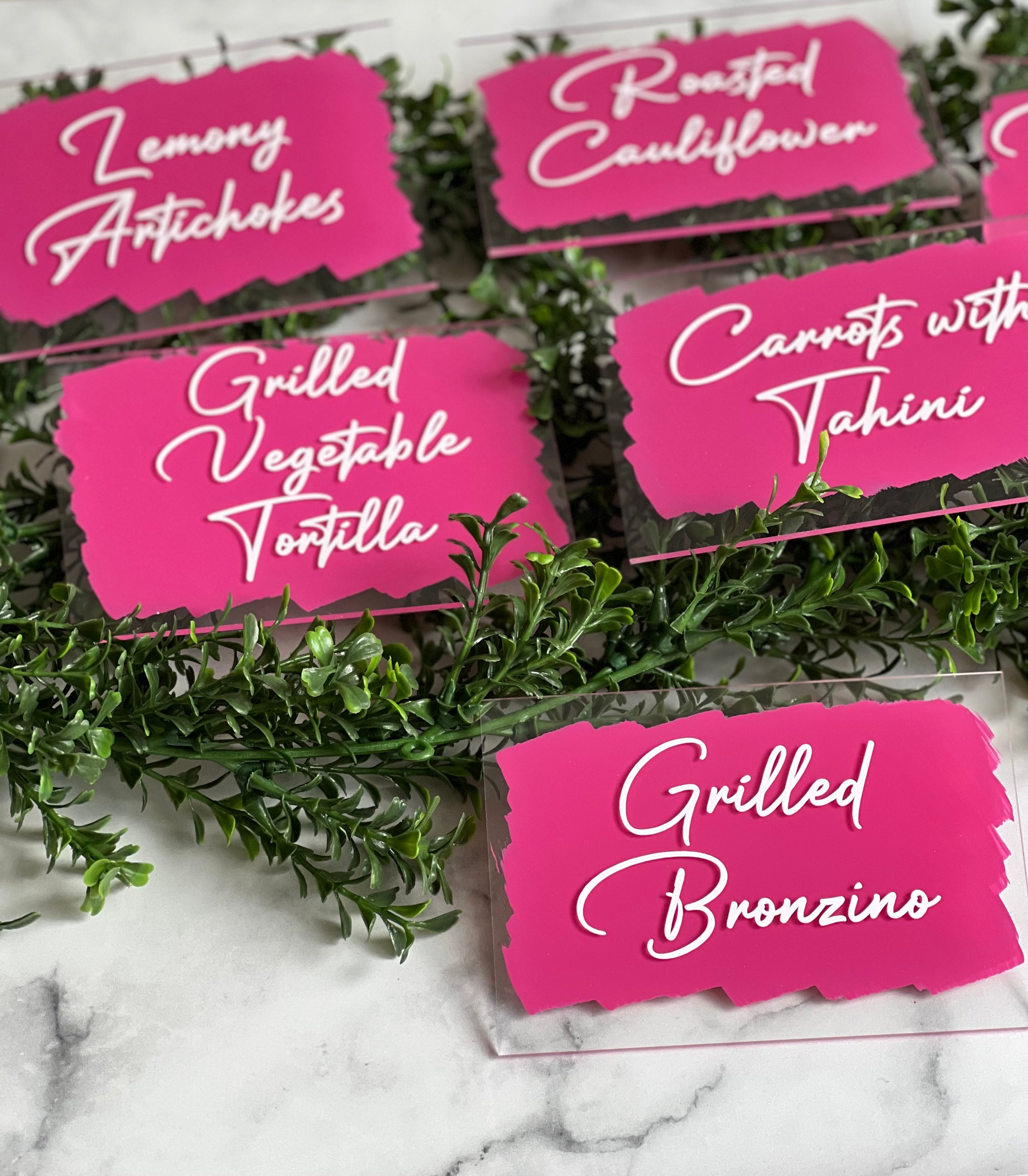 Custom Small Acrylic Table Sign | Buffet Food Table Sign | Painted Bac ...