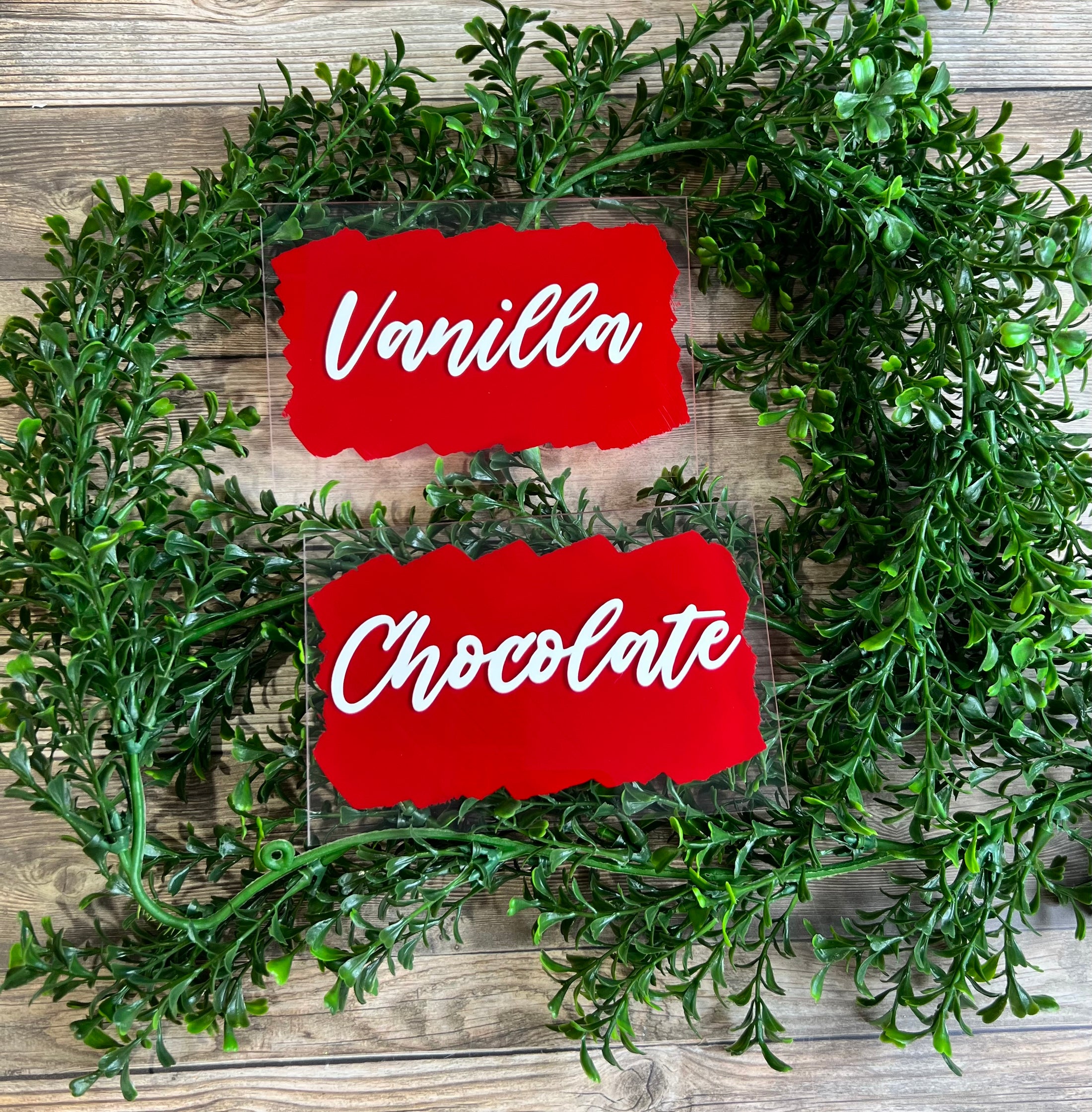 Custom Small Acrylic Table Sign | Buffet Food Table Sign | Painted Bac ...