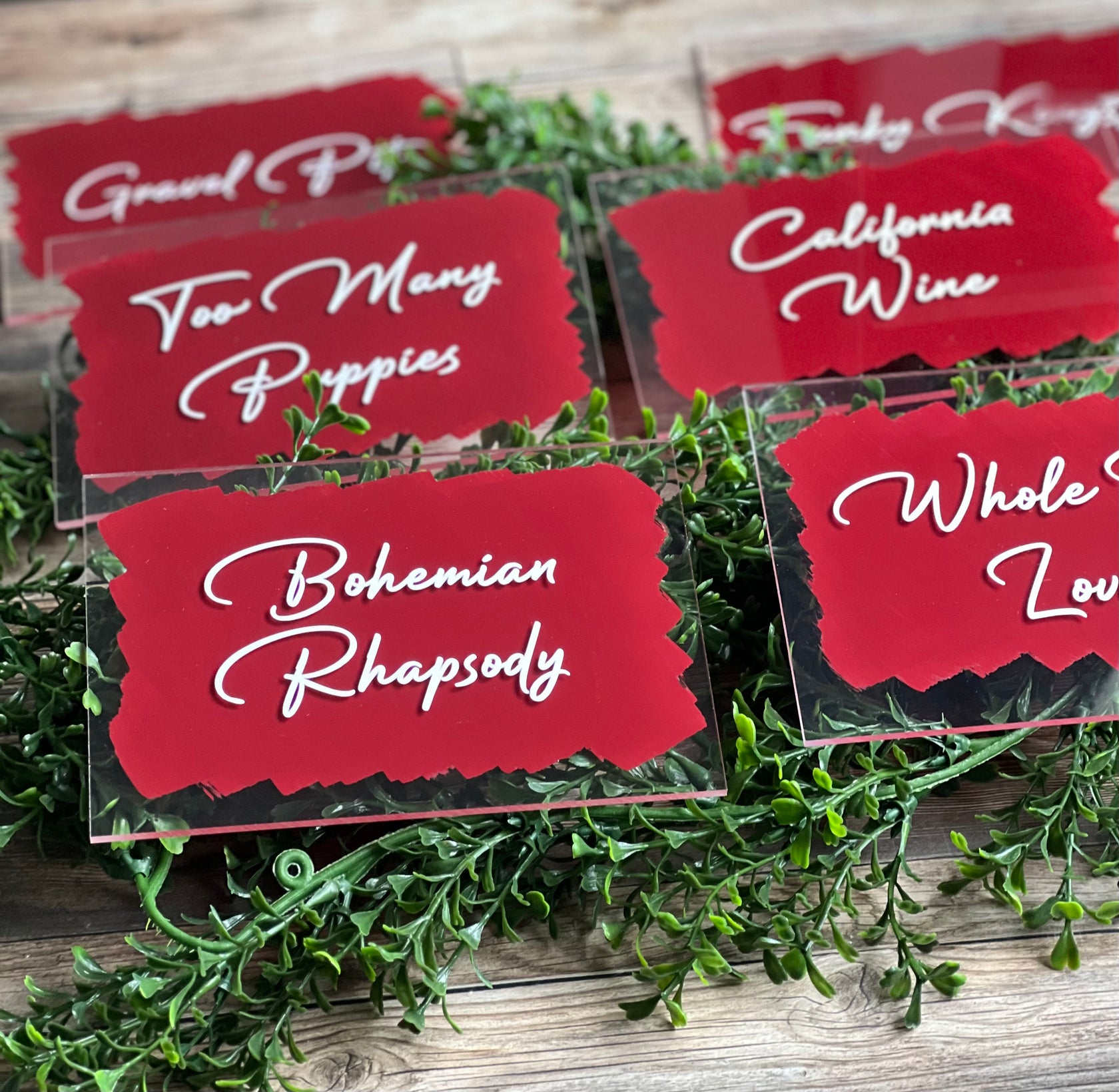Custom Small Acrylic Table Sign | Buffet Food Table Sign | Painted Bac ...