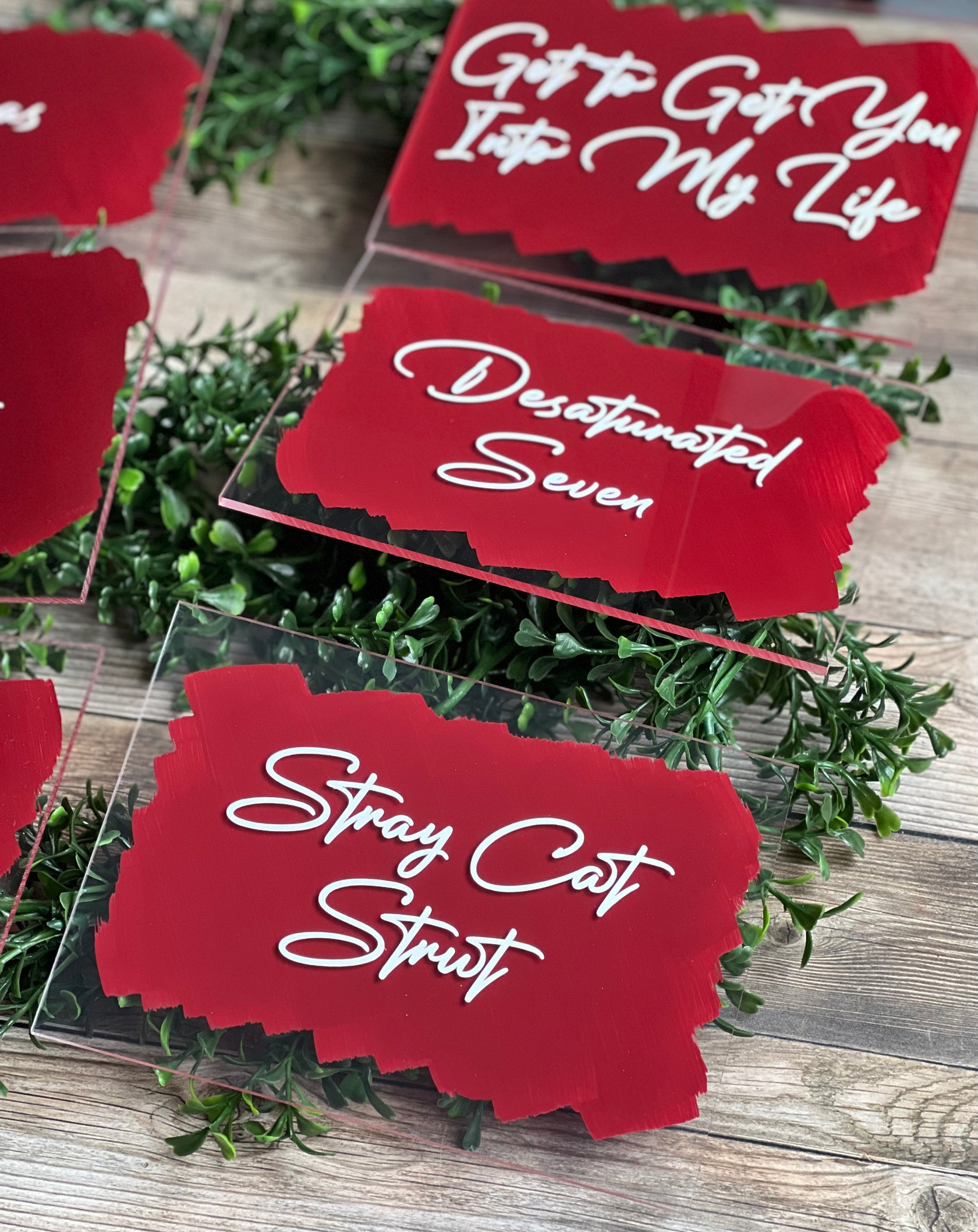 Custom Small Acrylic Table Sign | Buffet Food Table Sign | Painted Bac ...