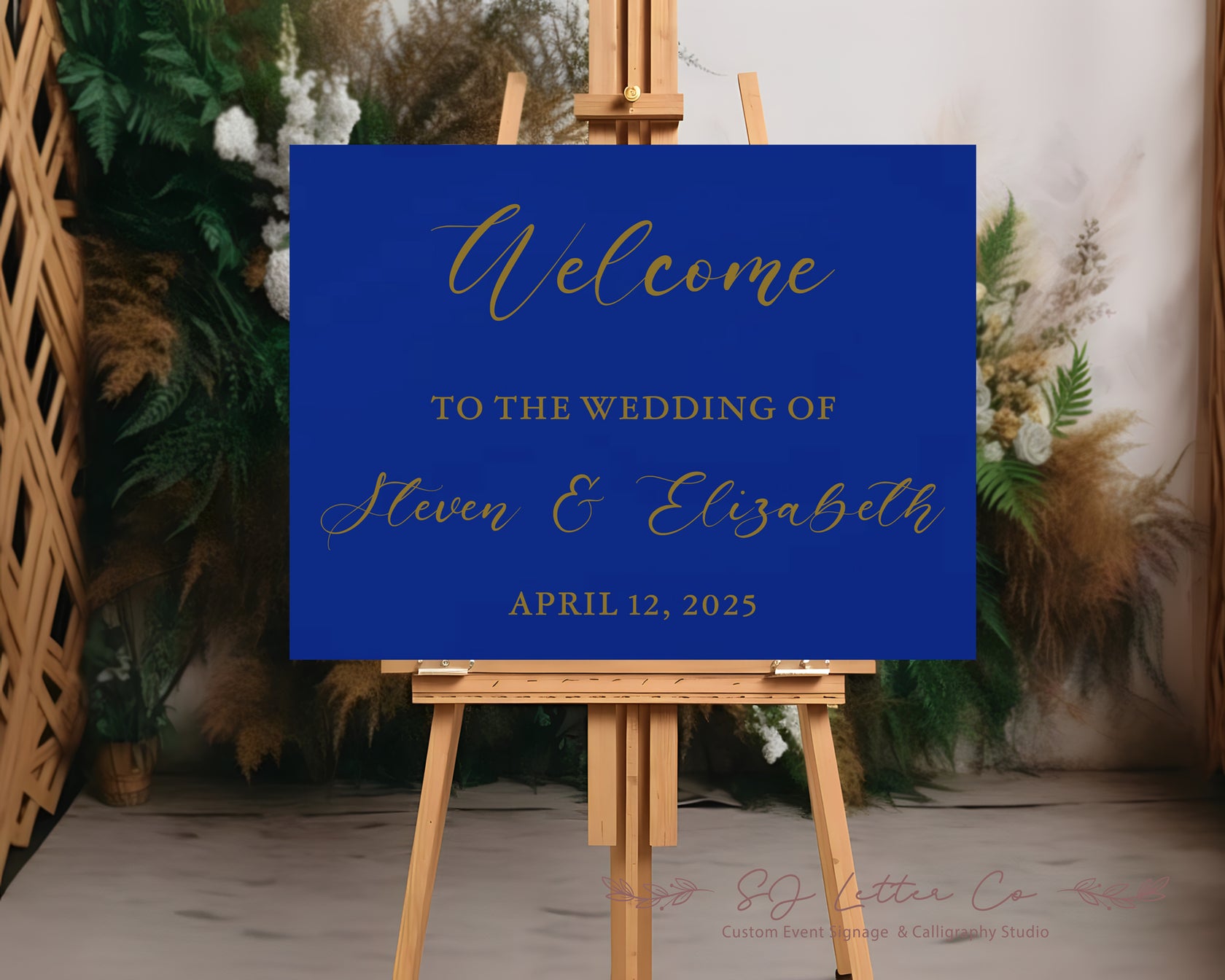 Solid Navy Blue Acrylic Wedding Welcome Sign | Modern Chic Wedding Wel ...