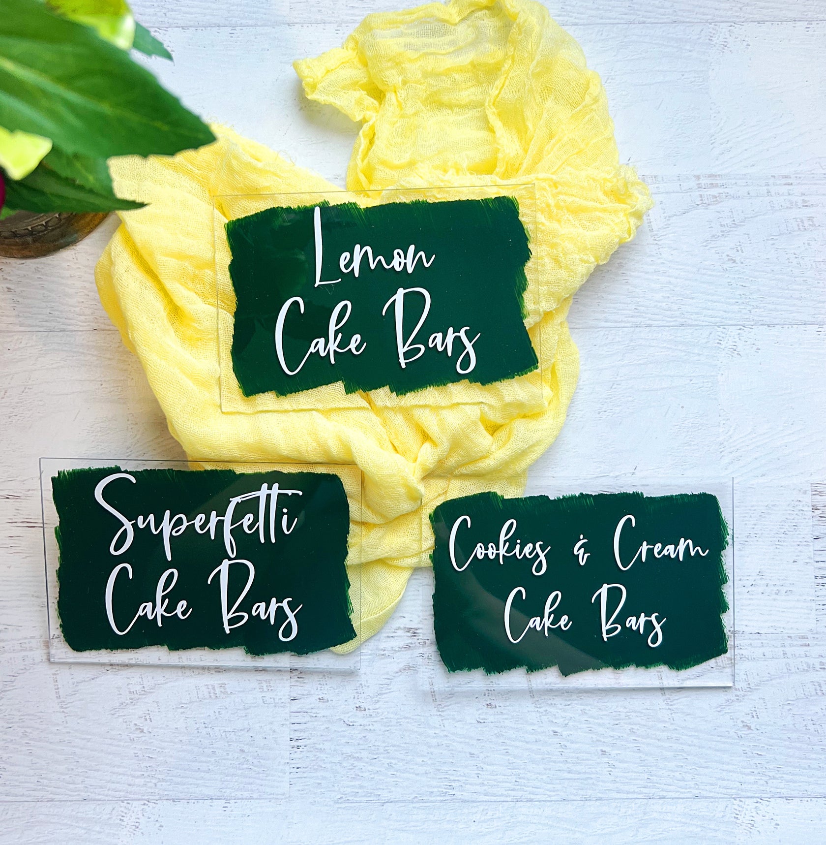 Custom Small Acrylic Table Sign | Buffet Food Table Sign | Painted Bac ...